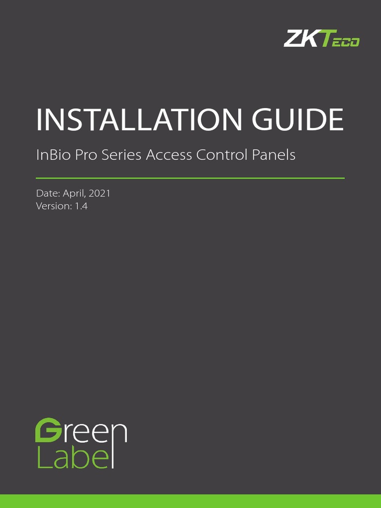 Installation Guide: Inbio Pro Series Access Control Panels | PDF ...