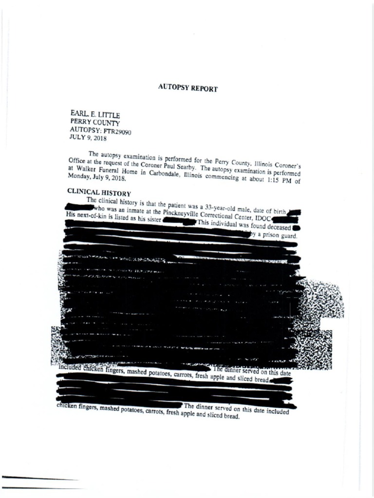 Heavily Redacted Documents From Earl Little's 2018 Autopsy | PDF