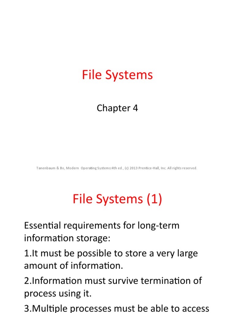 Chapter04 FileSystems | PDF | File System | Computer File