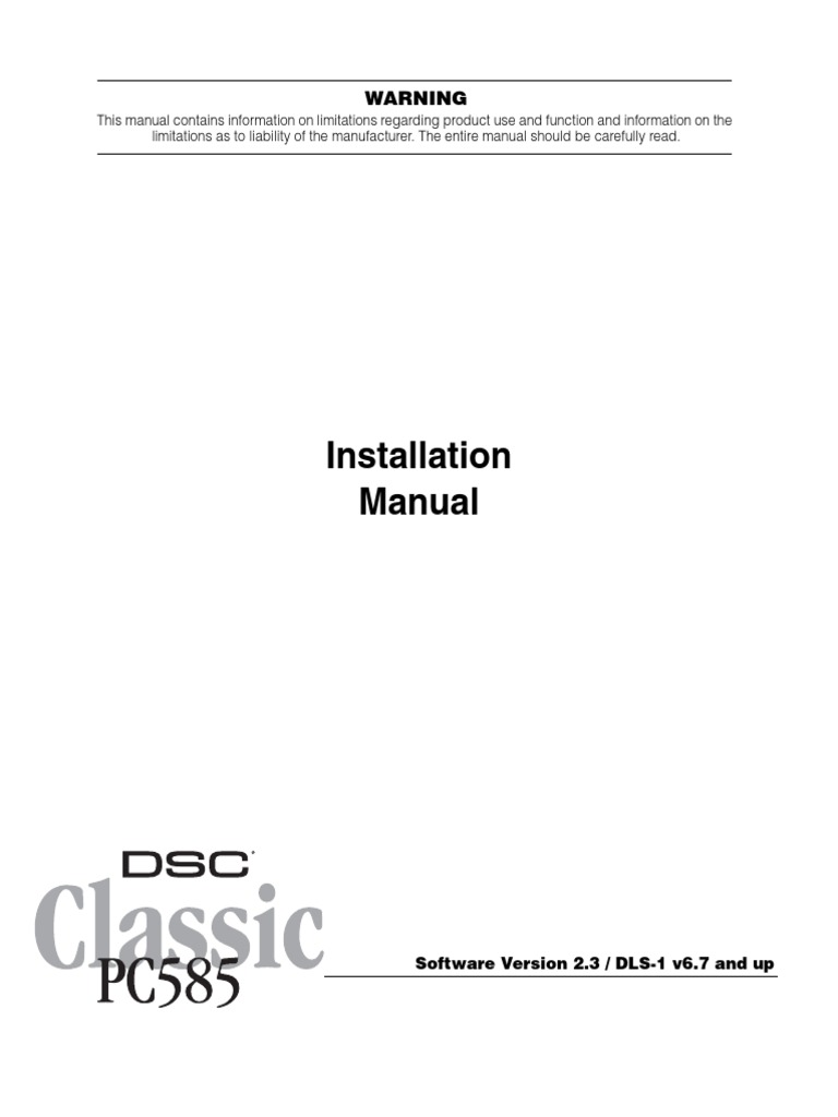 Manual de Instalacion DSC PC585 | PDF | Electrical Wiring | Power Supply