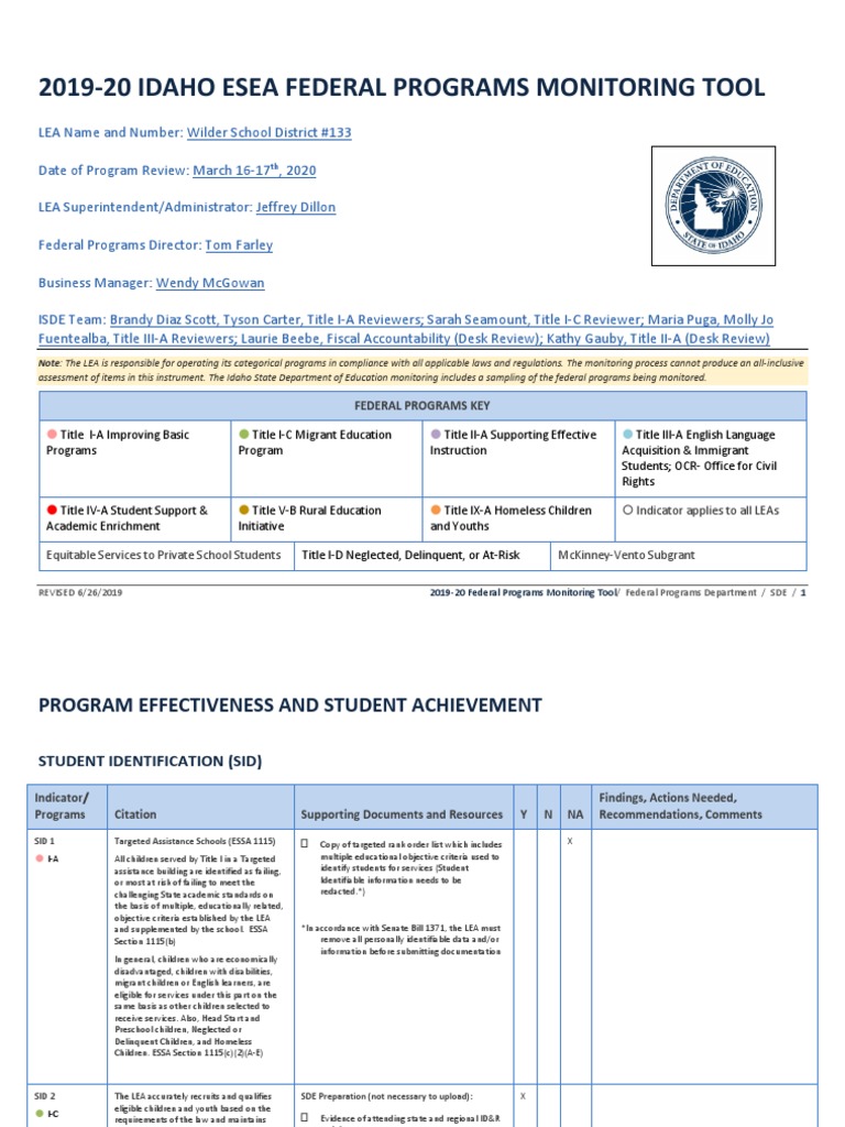 2019-2020 FPM Final Report Wilder | PDF | Program Evaluation | Needs Assessment