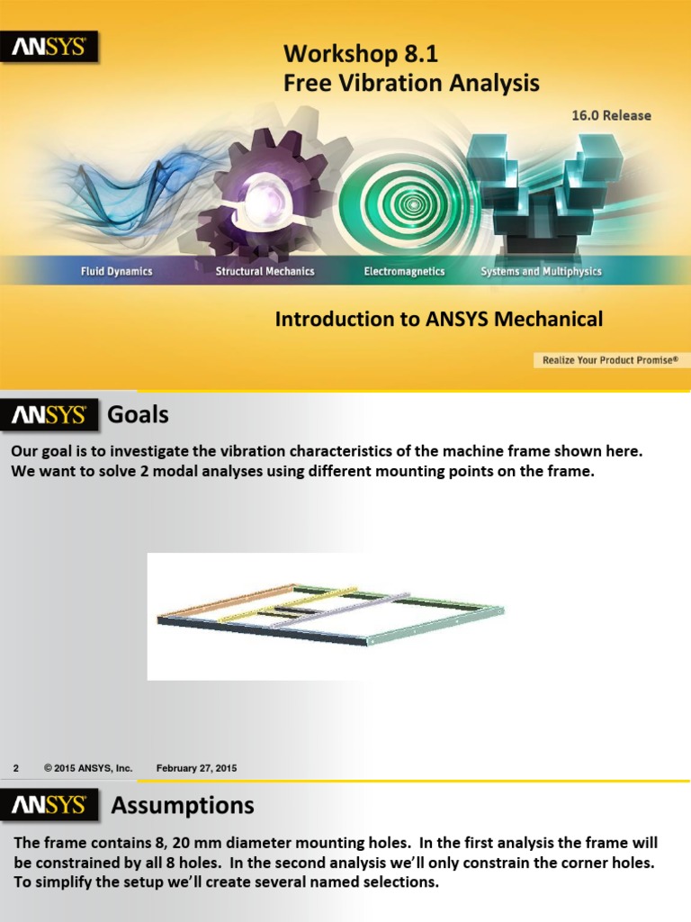Workshop 8.1 Free Vibration Analysis: Introduction To ANSYS Mechanical ...