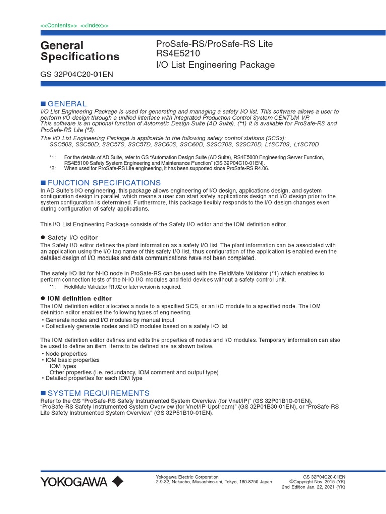 GS - ProSafe-RS - ProSafe-RS Lite IO List Engineering Package | PDF ...