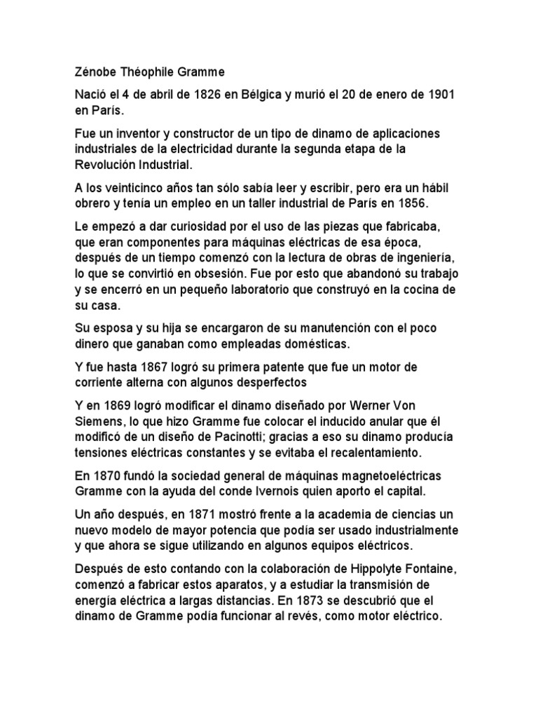 Zénobe Gramme | PDF | Arte