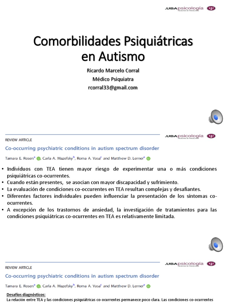 Clase TEA 2020 Comorbilidades Psiquiátricas | PDF | Desorden ...