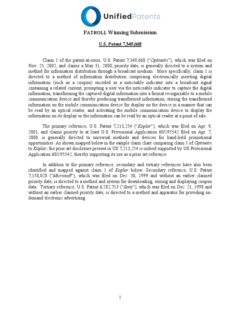 Patent Analysis for Broadcast Tech | PDF | Video | Television