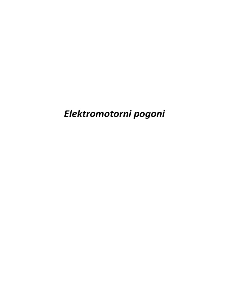 Elektromotorni Pogoni - Predavanja | PDF