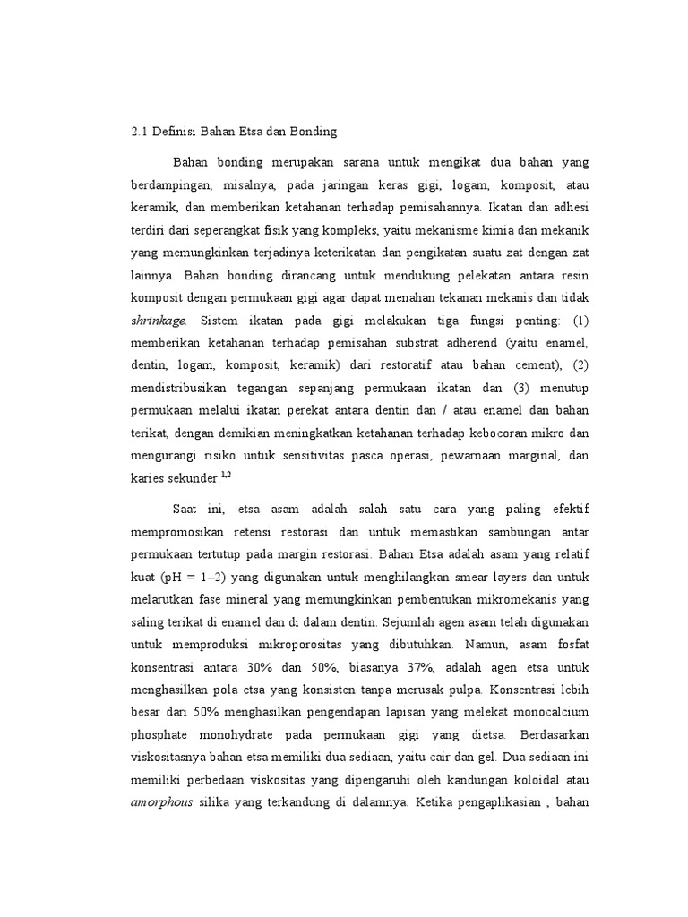 Definisi Bahan Etsa Dan Bonding | PDF