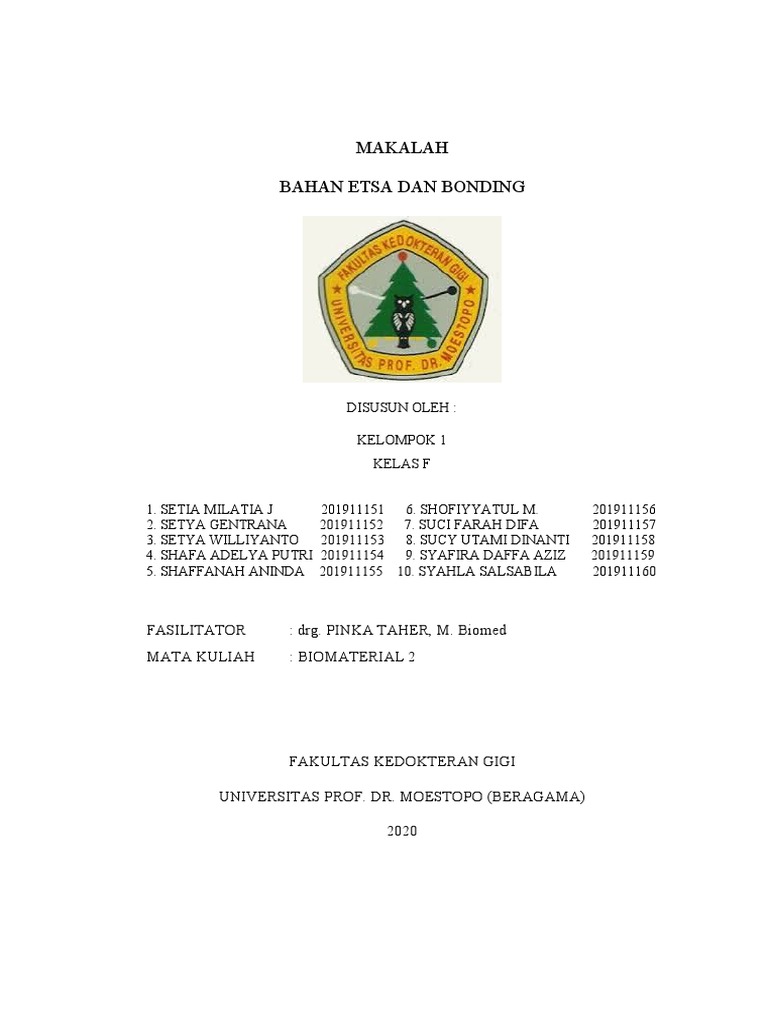 Makalah Bahan Etsa Dan Bonding | PDF