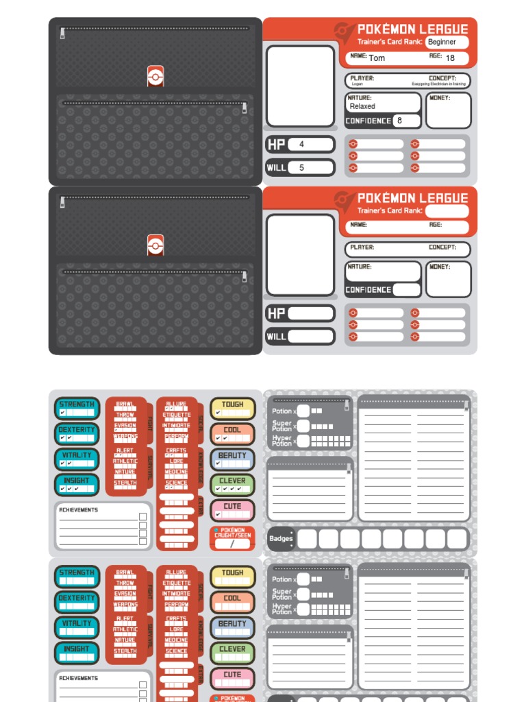 Pokerole Char Sheet | PDF