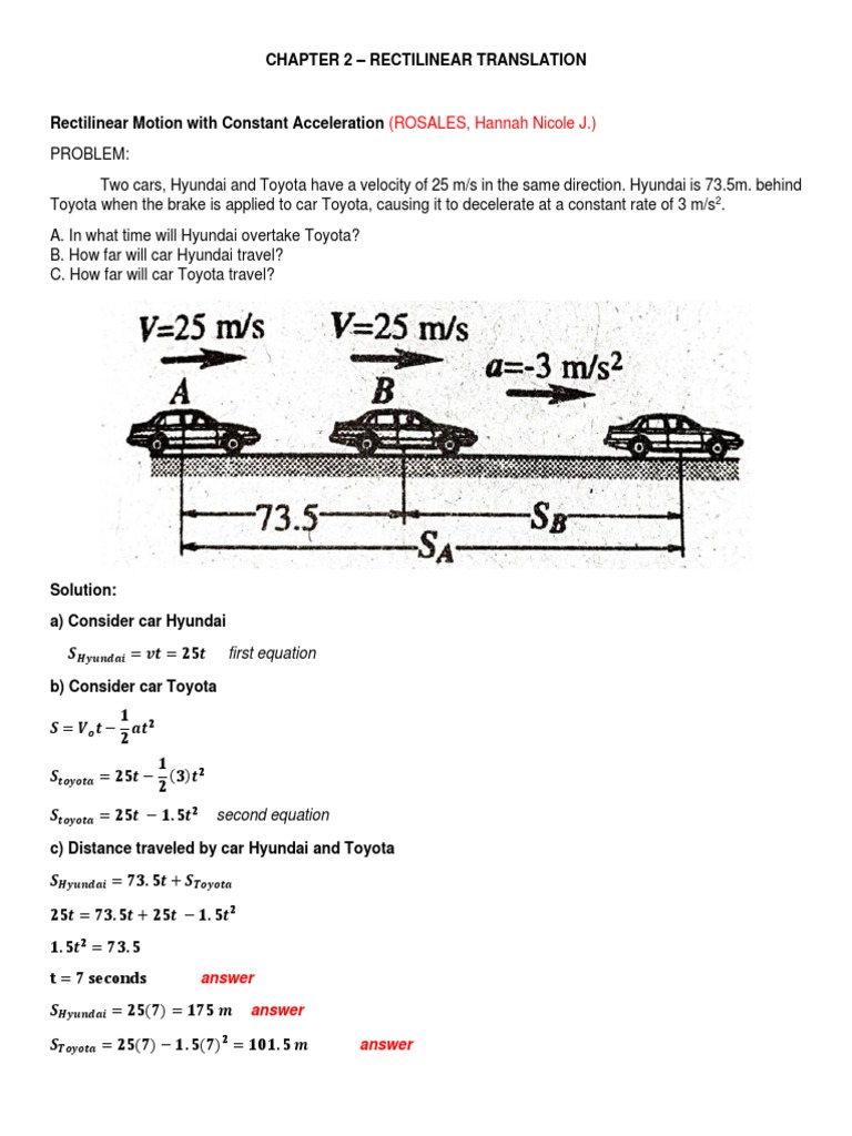 Rectilinear Motion with Variable Acceleration | PDF | Acceleration | Velocity