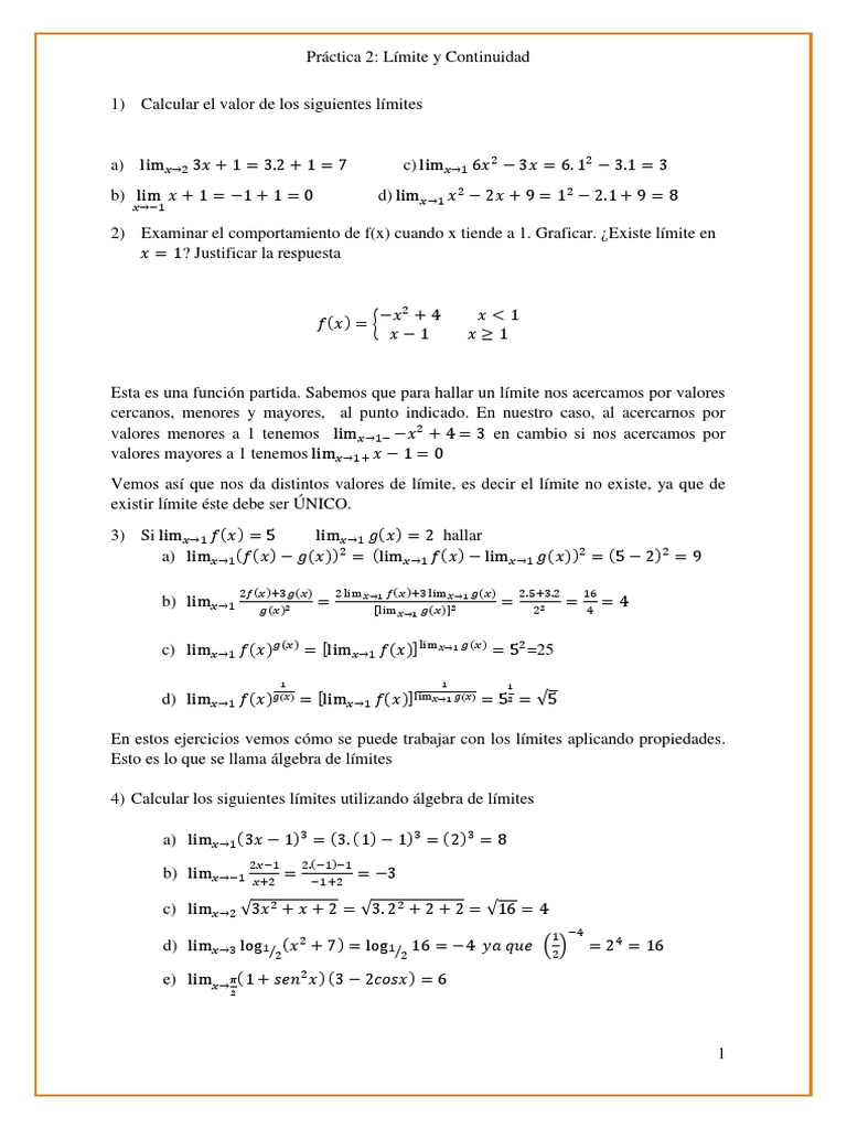 Soluciones TP2 | PDF | Función continua | infinito
