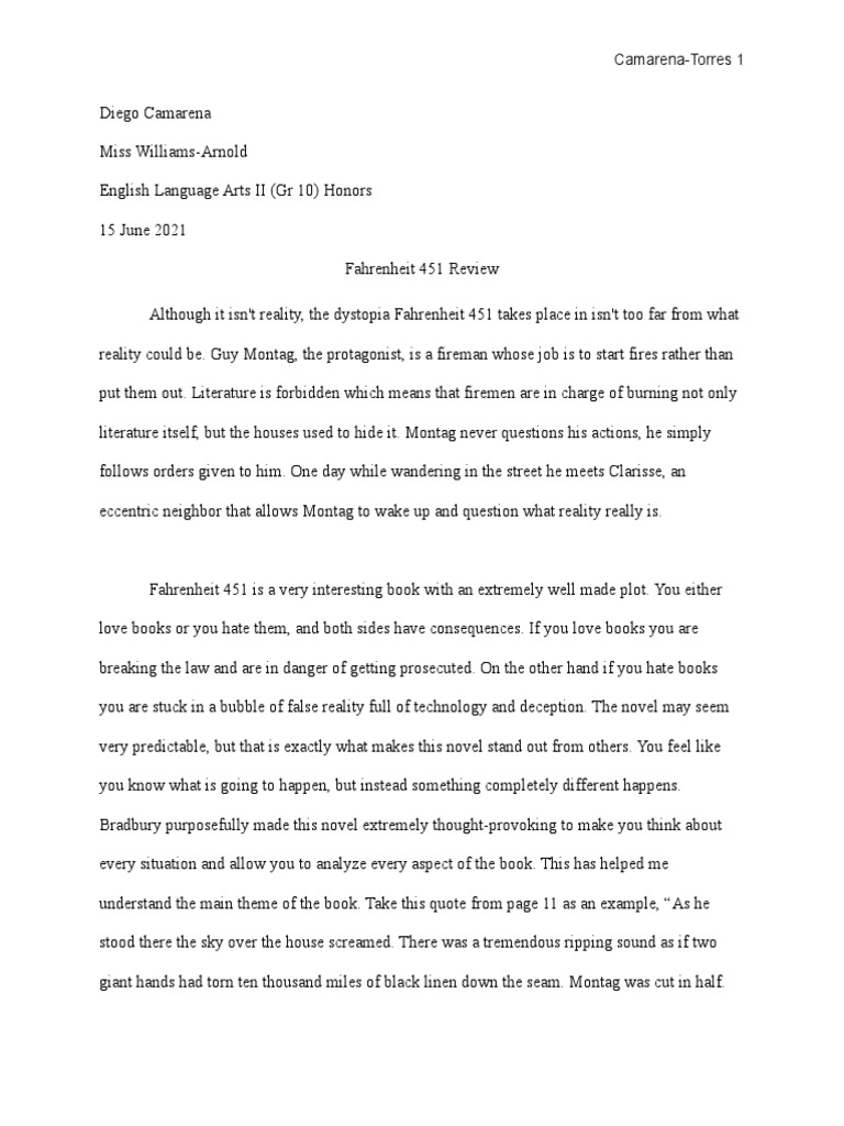 Analyzing Dystopia in Fahrenheit 451 | PDF