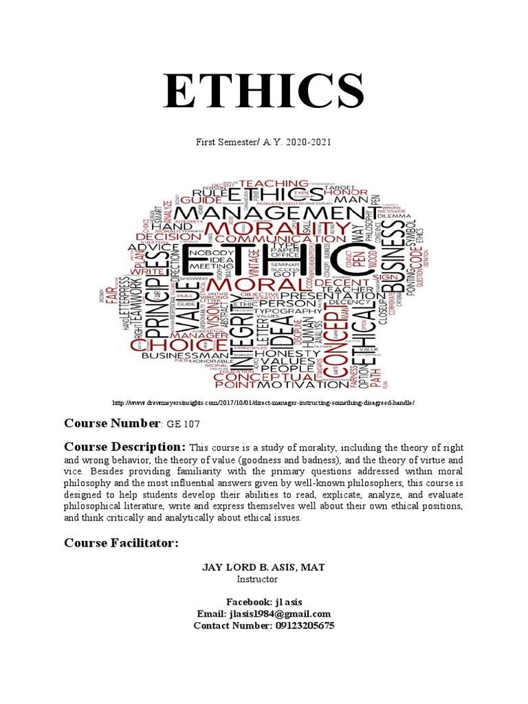 Ethics Module 1 | PDF | Morality | Reason