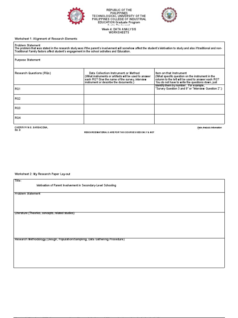 Week 5 Data Analysis Process Worksheets | PDF | Data Analysis | Worksheet