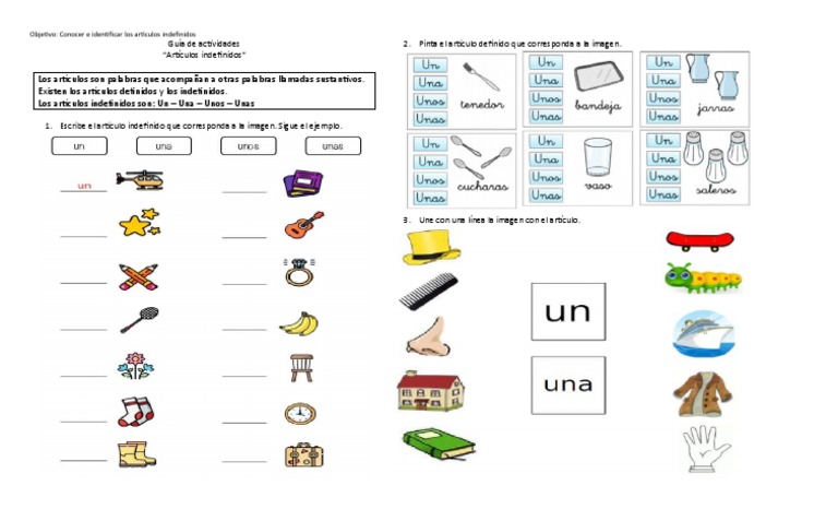 Articulos Indefinidos - Primero Básico | PDF