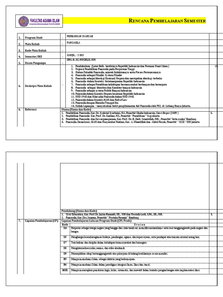Rps Pancasila Sugiman Mukhlis | PDF