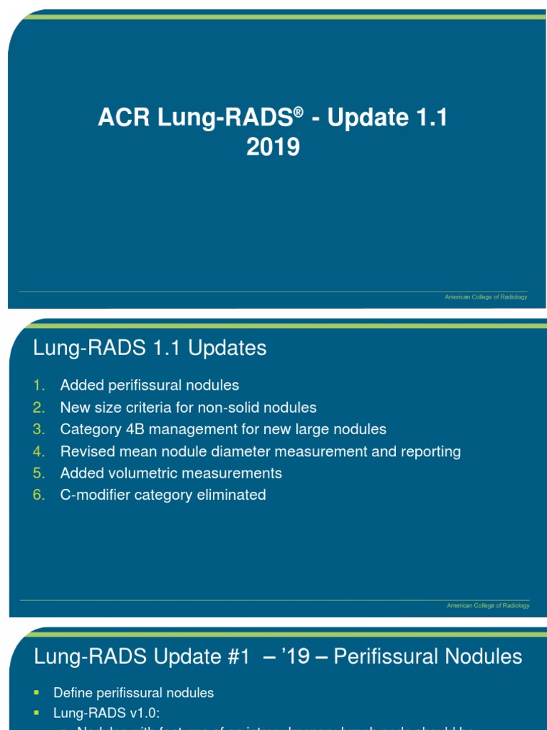LungRADS 1-1 Updates | PDF | Ct Scan | Diseases And Disorders