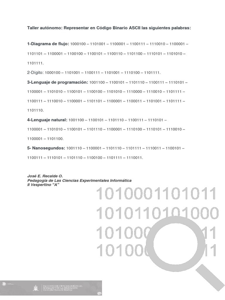 Ejercicio Ascii | PDF