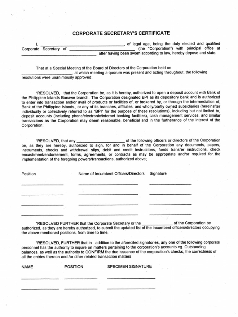 Bpi - Sec Cert Template | PDF