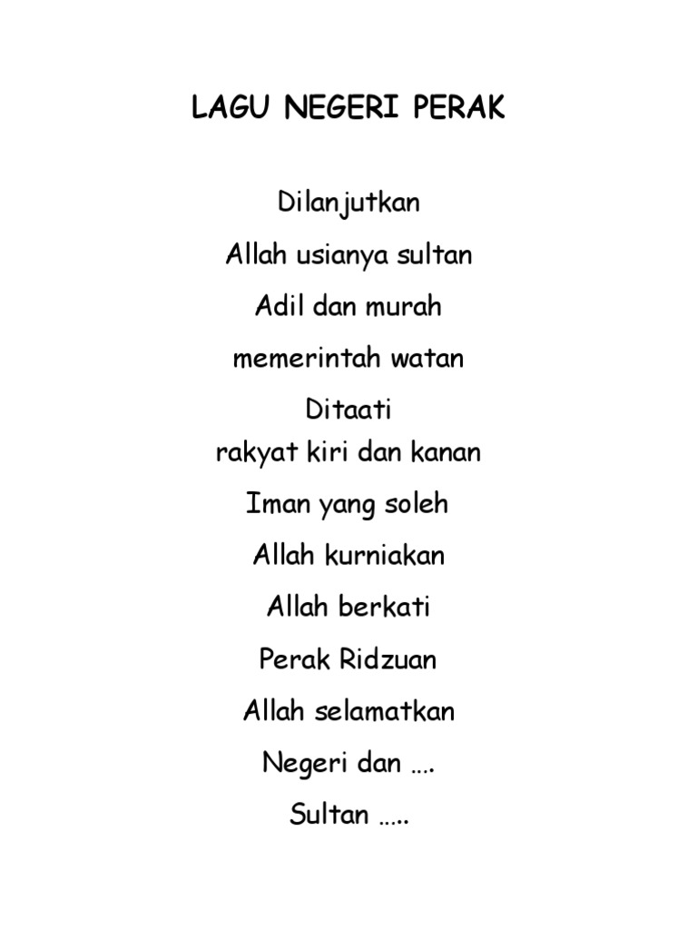 Lagu Negeri Perak | PDF