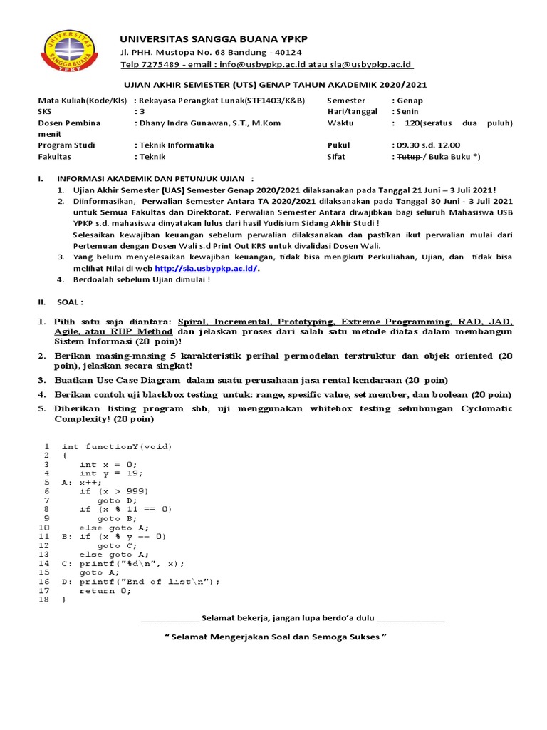 Ujian Akhir Rekayasa Perangkat Lunak | PDF | Komputer | Teknologi ...
