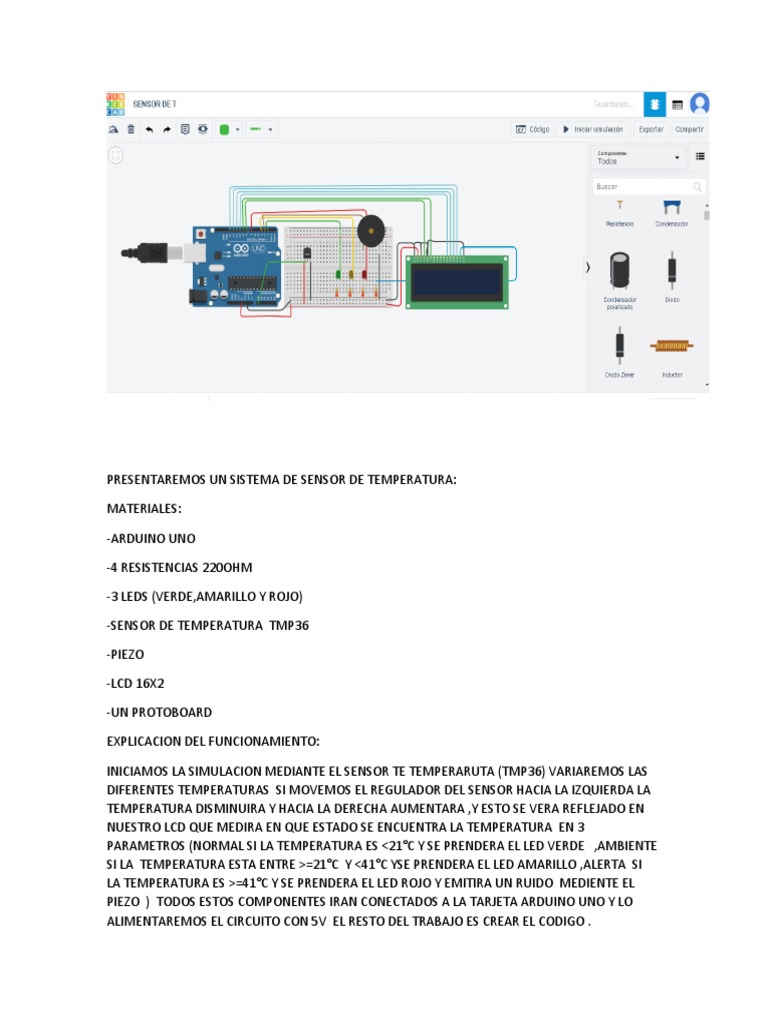 Sensor de Temperatura | PDF | Pantalla de cristal líquido | Diodo ...