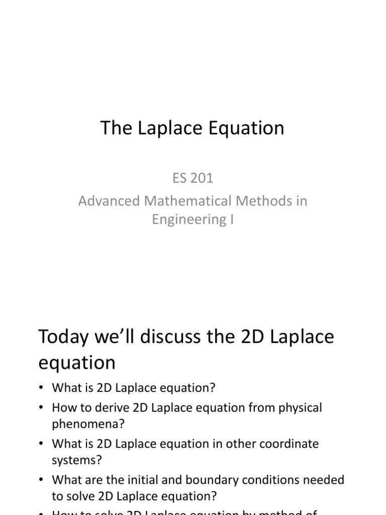 2D Laplace Equation: Derivation & Solutions | PDF | Boundary Value ...