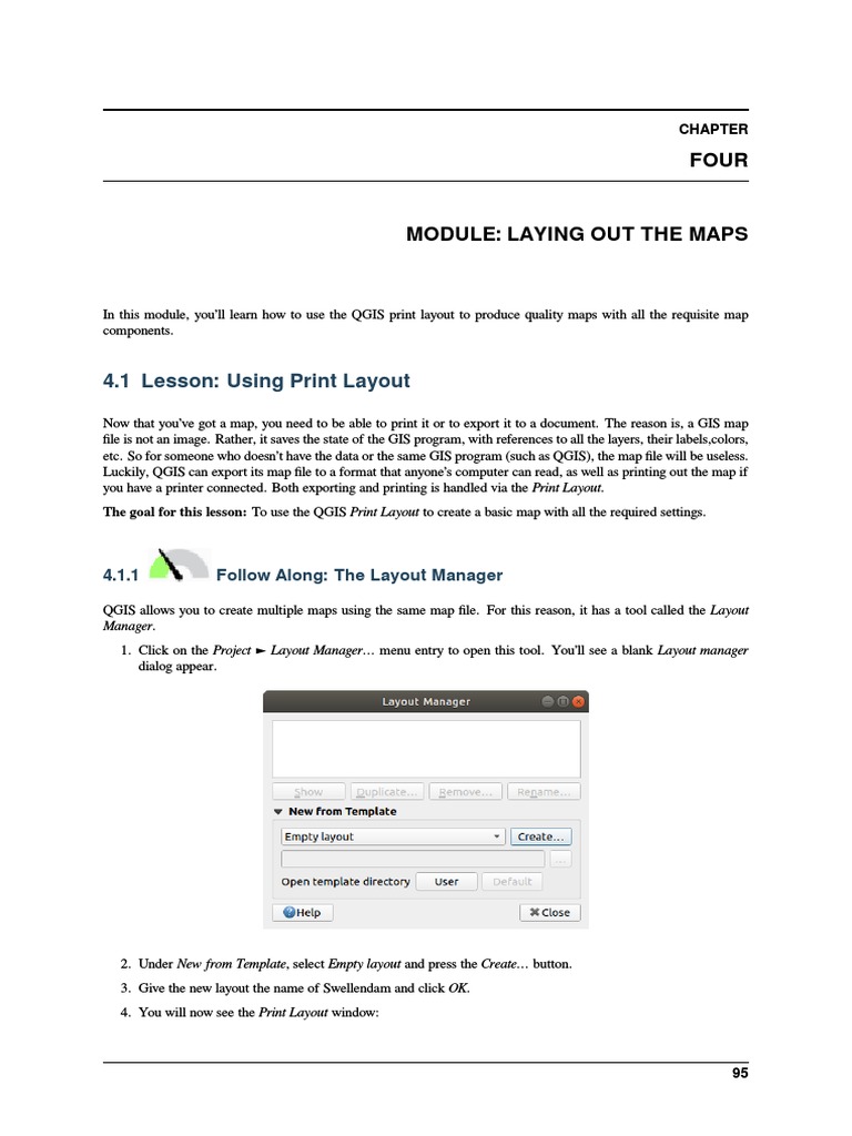 4.1 Lesson: Using Print Layout: 4.1.1 Follow Along: The Layout Manager | PDF | Page Layout ...