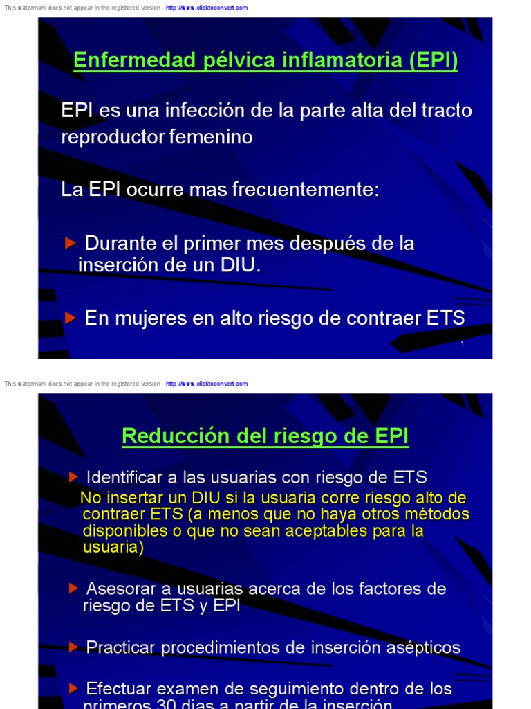 Enfermedad Pélvica Inflamatoria (EPI) | PDF | Derechos reproductivos ...