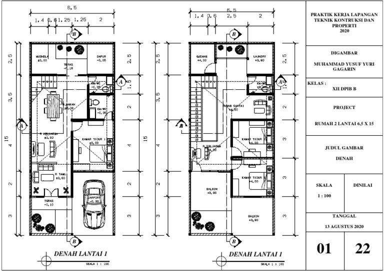 Denah Lantai 1 Rumah 2 Lantai | PDF