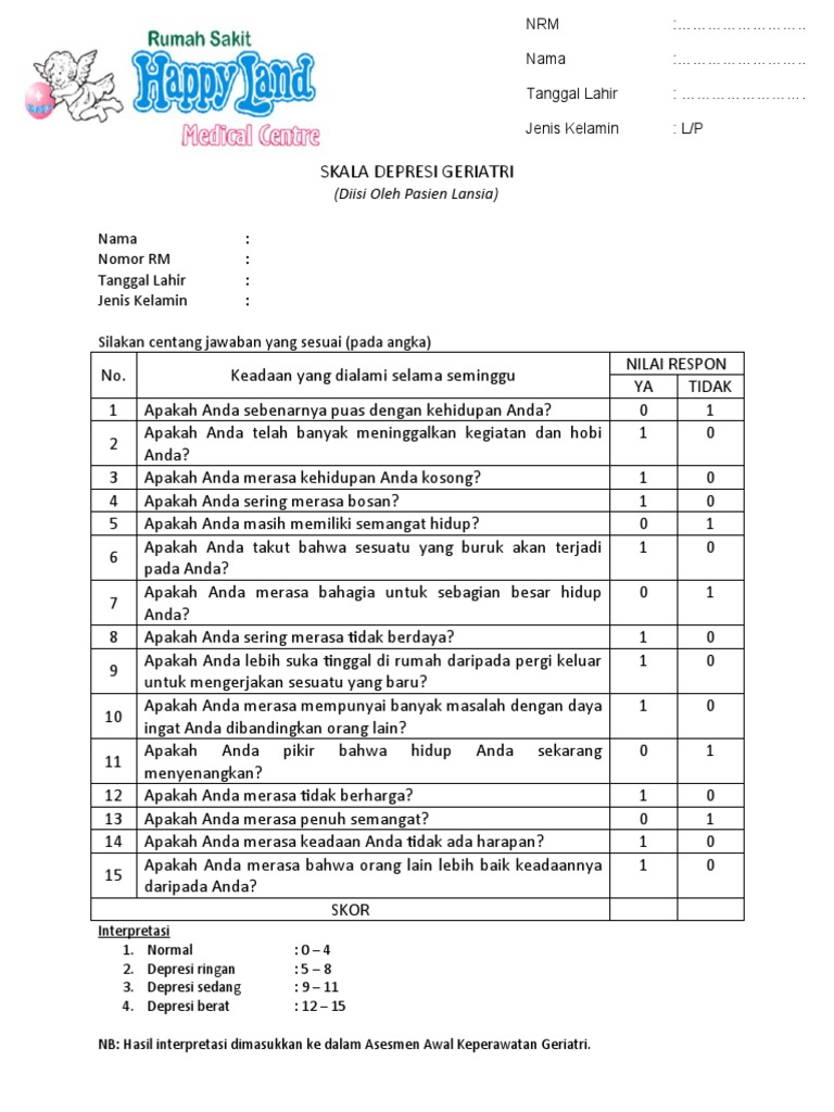 Skala Depresi Geriatri | PDF