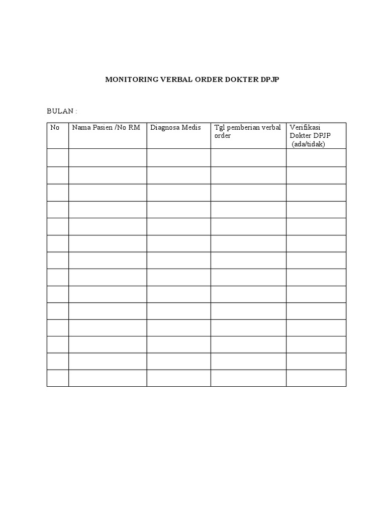 Monitoring Verbal Order | PDF