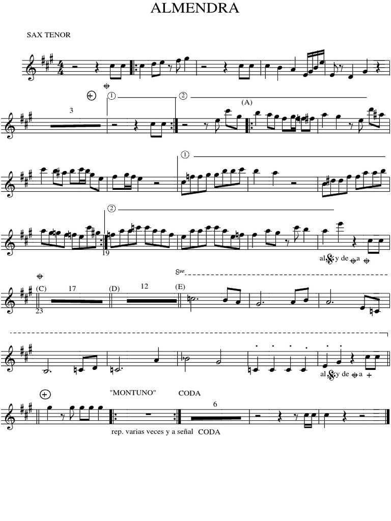 Almendra Sax Tenor | PDF
