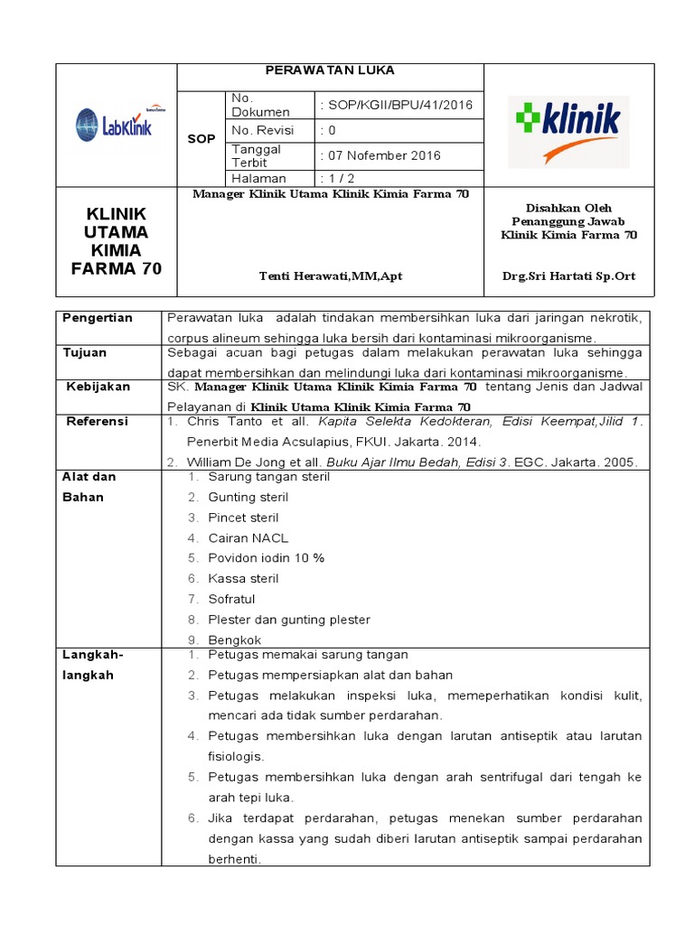 07 SOP Perawatan Luka | PDF