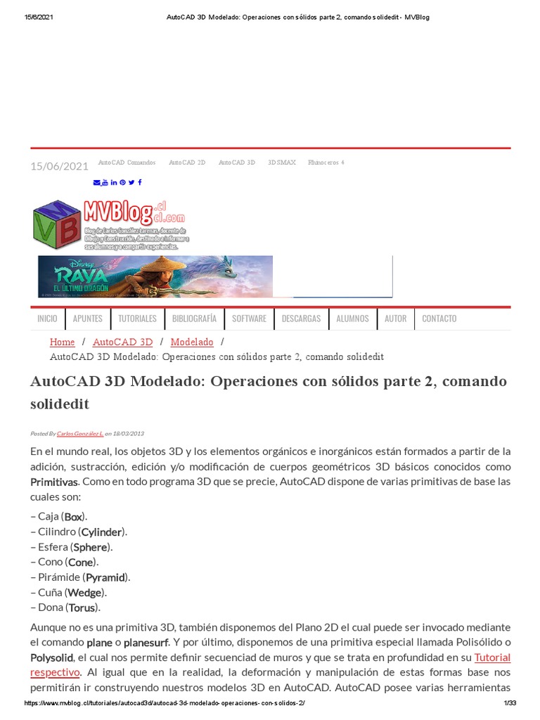 AutoCAD 3D Modelado - Operaciones Con Sólidos Parte 2, Comando ...