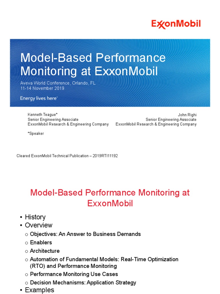 PO-08 Model Based Performance Monitoring at XOM For Aveva 2019 ...