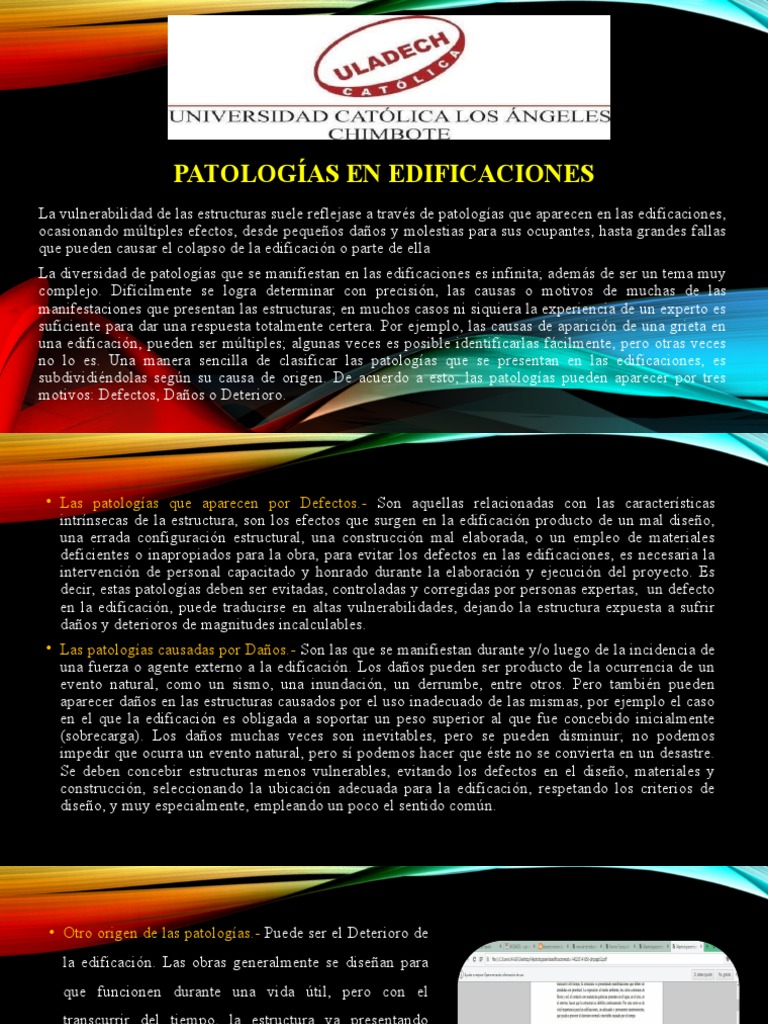 TEMA 11 - PATOLOGÍAS EN EDIFICACIONES | PDF | Temblores | Hormigón