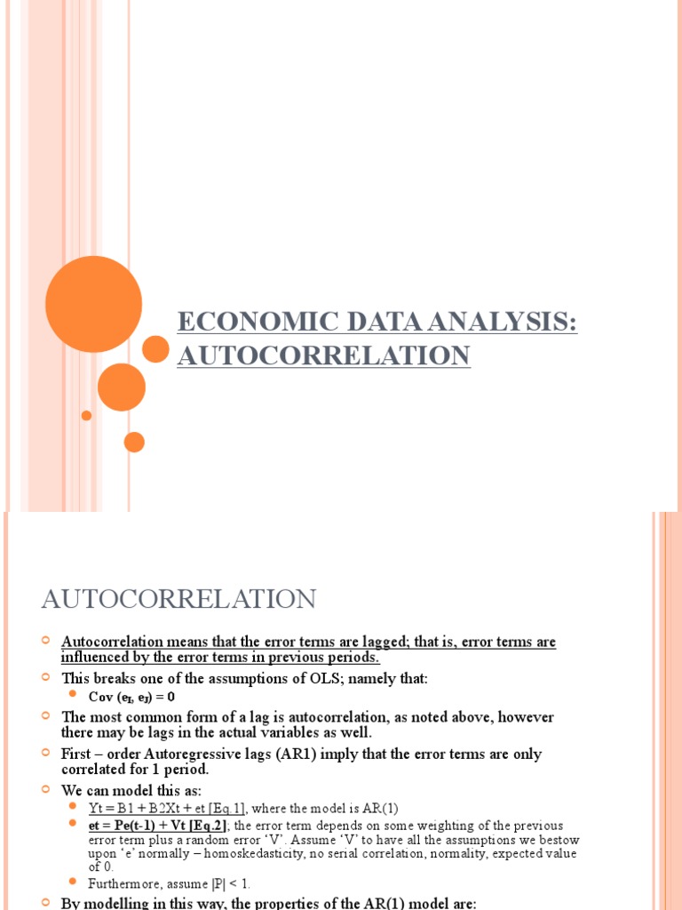 Economic Data Analysis: Autocorrelation | PDF | Autocorrelation | Autoregressive Model
