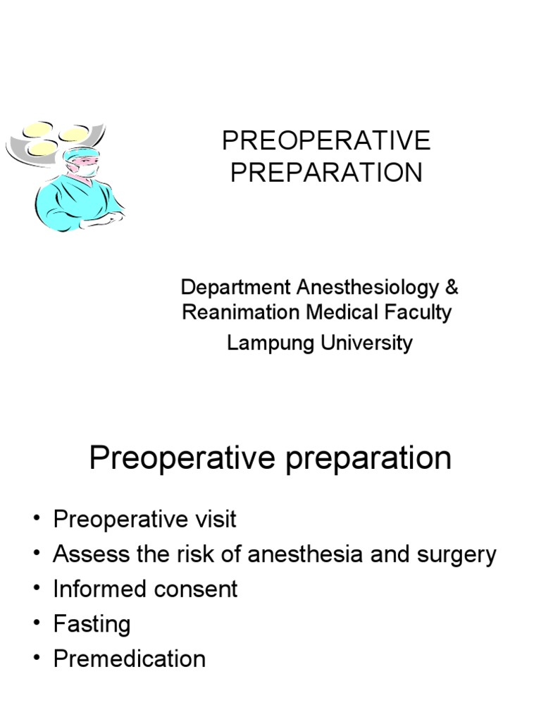 Preoperative Preparation: Department Anesthesiology & Reanimation ...