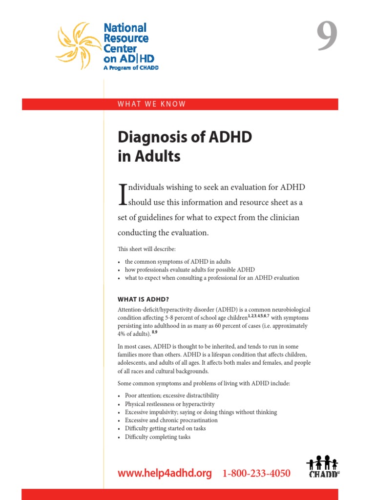 Diagnosis of ADHD in Adults | PDF | Adult Attention Deficit ...