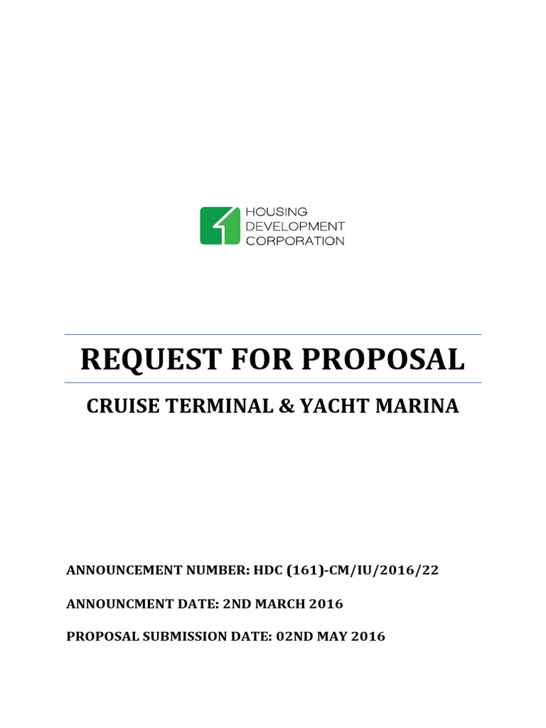 RFP for Cruise Terminal & Yacht Marina | PDF | Request For Proposal ...