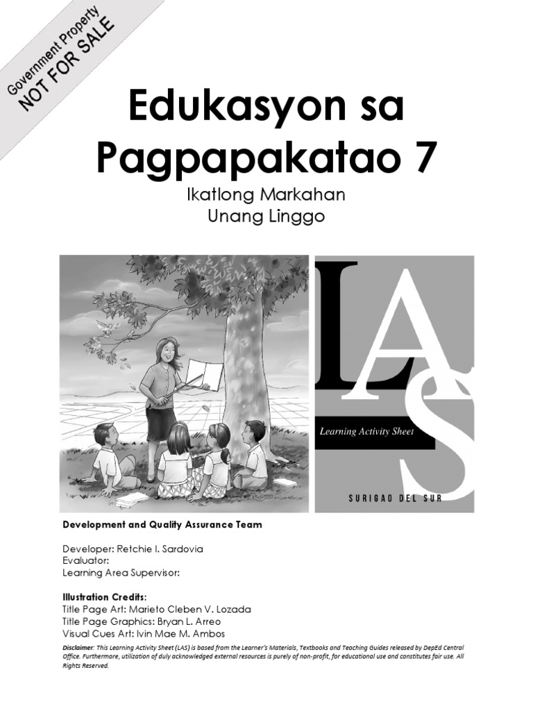 Edukasyon Sa Pagpapakatao 7: Ikatlong Markahan Unang Linggo | PDF
