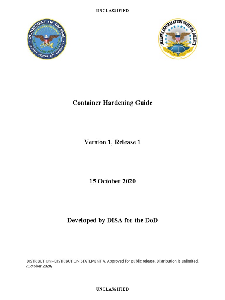 Container Hardening Guide: Unclassified | PDF | Transport Layer ...