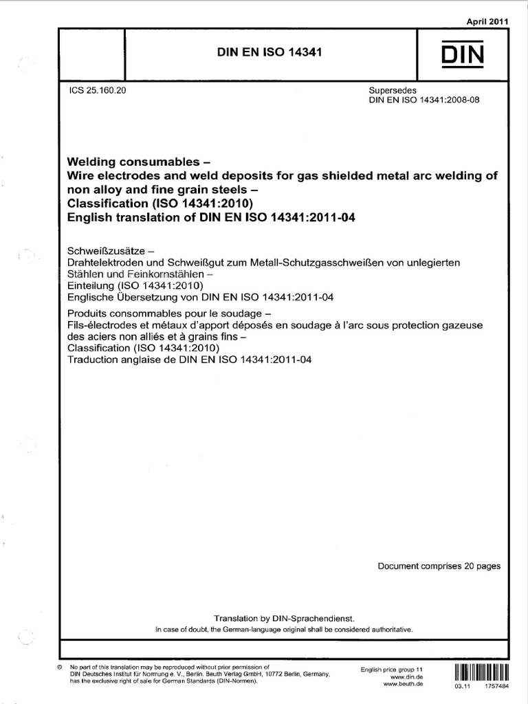 Din en Iso 14341-2011 | PDF