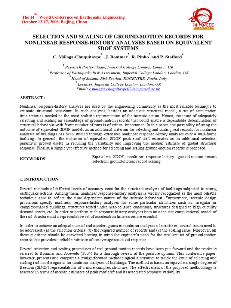 18 Selection - and - Scaling - of - Ground - Motion - R | PDF | Moment Magnitude Scale | Seismology