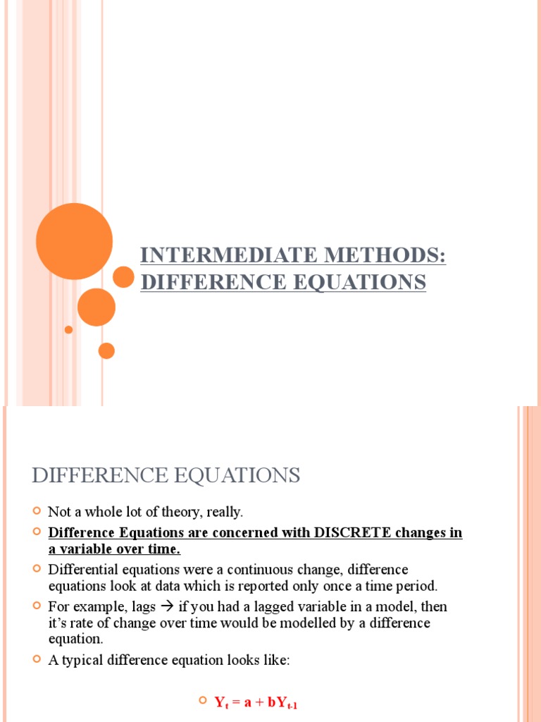 Difference Equations | PDF | Recurrence Relation | Equations