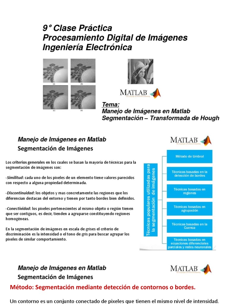 Clase 9 Manejo de Imagenes Con Matlab-Transformada Hough | PDF ...