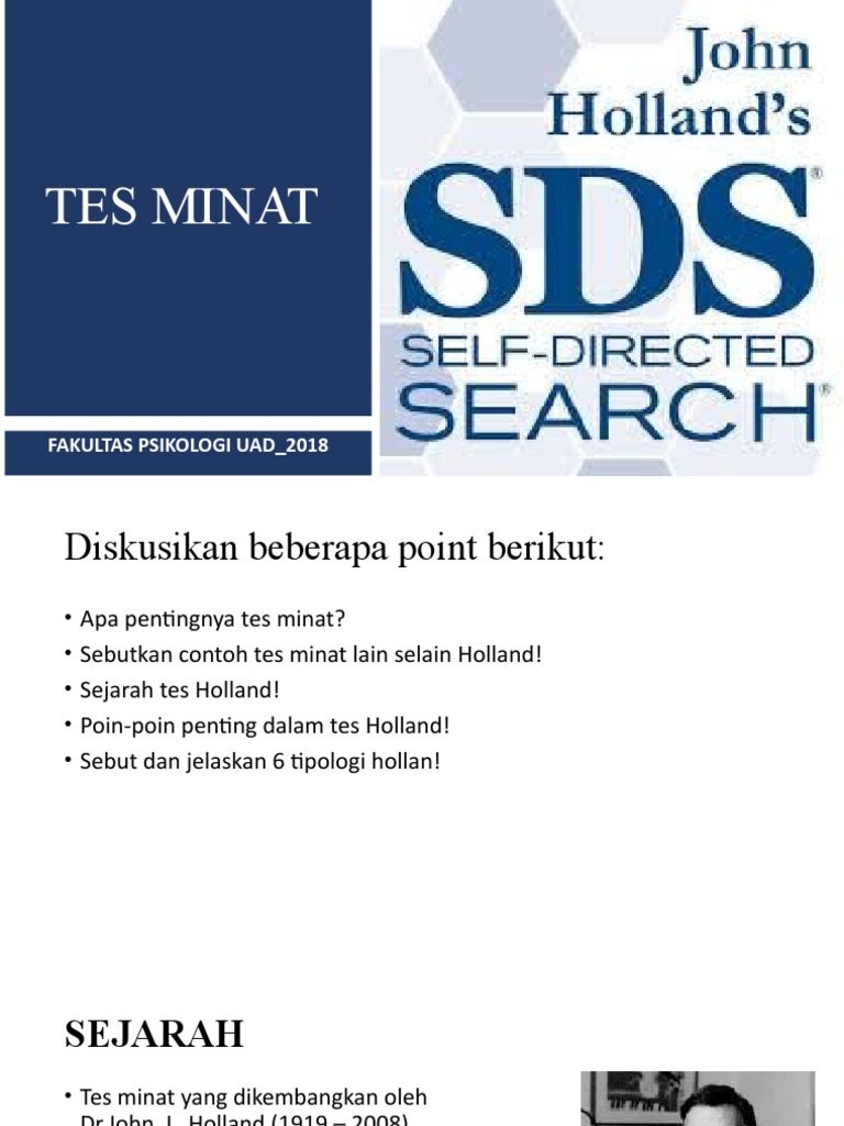 Self Directed Search Holland Plus Skoring Dan Interpretasi | PDF