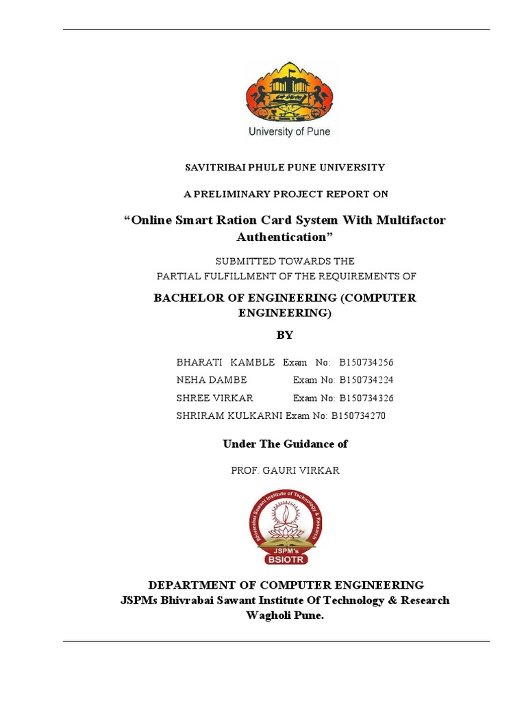 Online Smart Ration Card System With Multifactor Authentication | PDF ...